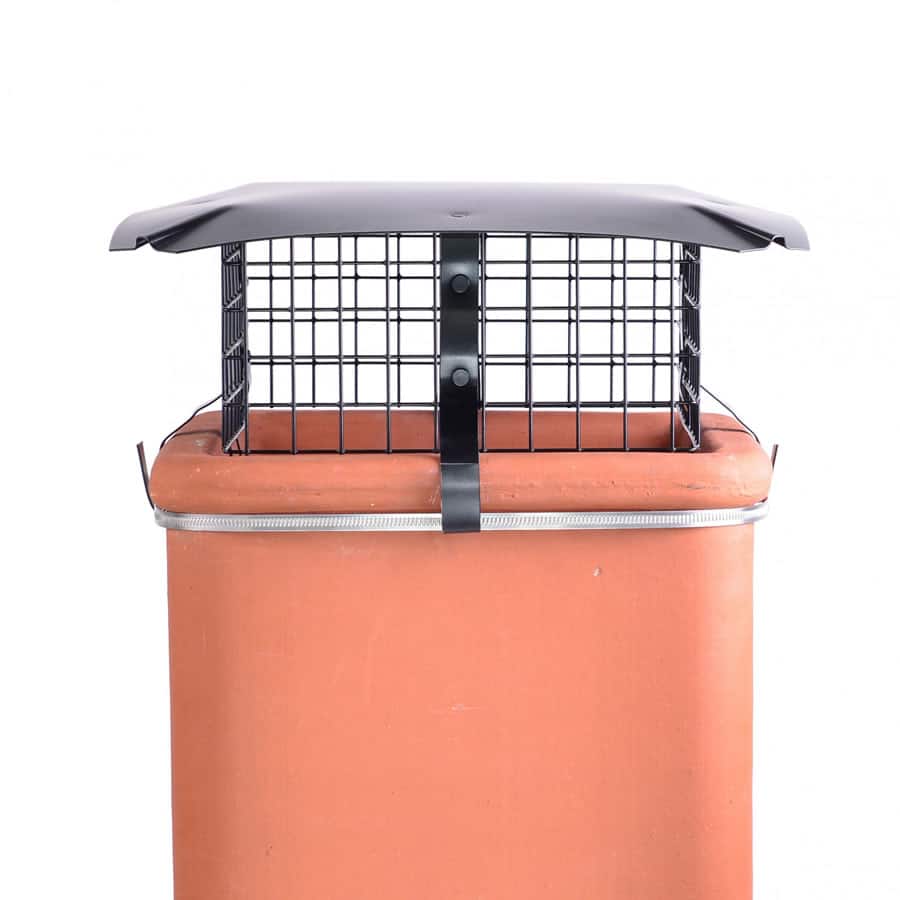 Square Bird and Rain Guard Cowl - Strap Fixing - Chimney Cowl Products