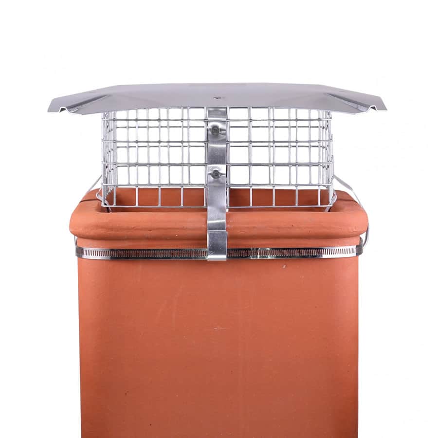 Square Bird and Rain Guard Cowl - Strap Fixing - Chimney Cowl Products